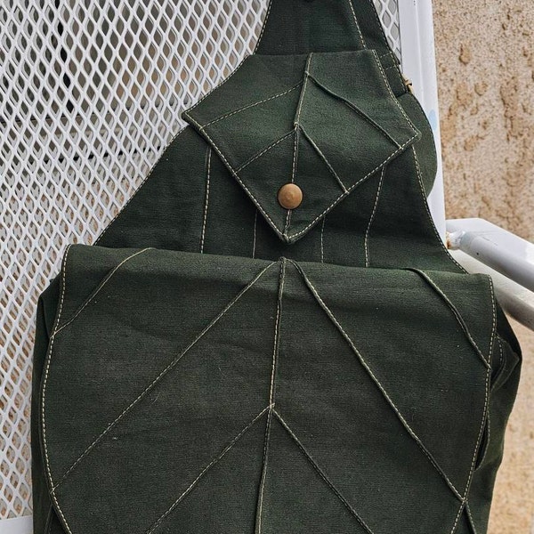 Leaf Backpack Book Messenger Bag Renaissance Fair Crossbody Purse Elven ...