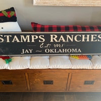 Custom Ranch Est Date City State Sign - Rustic Hand Made Distressed ...