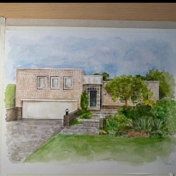 Hand Painted House Watercolor Original House Painting Custom Art of ...