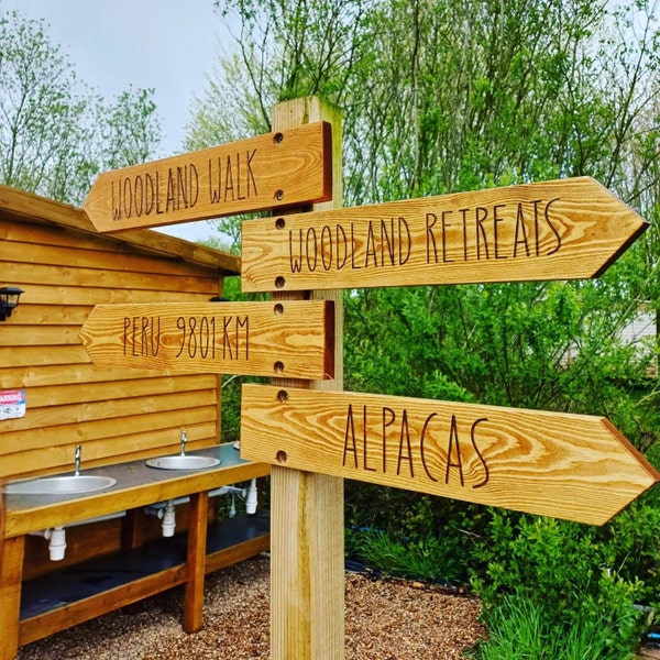 Personalised Garden Signpost Signs - Etsy UK