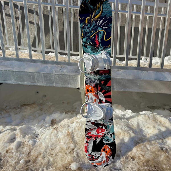 0066 Tiger and Wave Adhesive Vinyl Snowboard Wrap and Skin - up to 65 ...