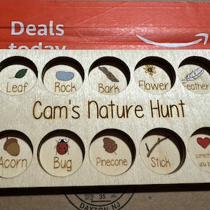 Nature Hunt Board Montessori Scavenger Hunt Personalized Nature ...