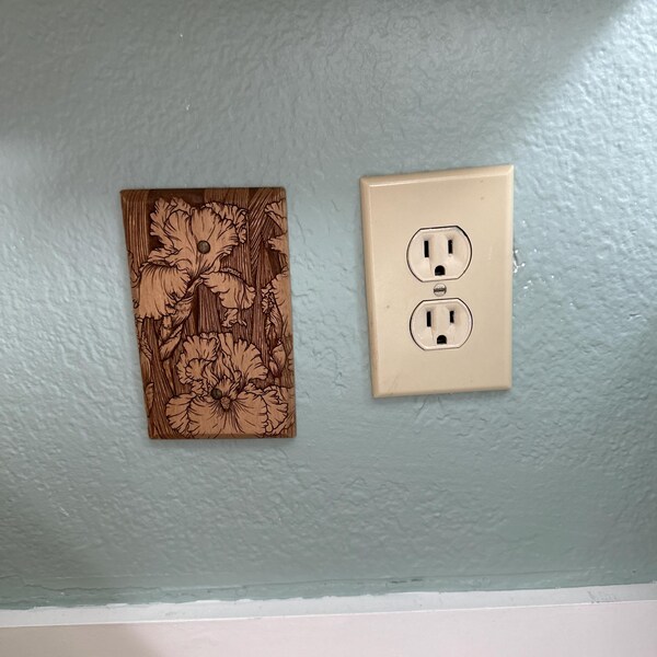 Double Engraved Wooden Lupin and Mount Baker Light Switch Cover - Etsy