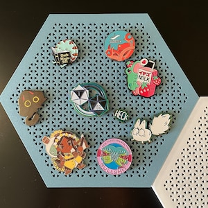 Enamel Pin Board Display for Pin Collectors hexagon Wall Mount Enamel ...