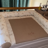 Pink Changing Mat in Fabric, Changing Pad With Accessory Baskets, Baby ...