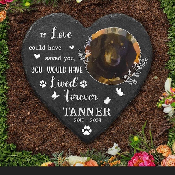 Custom Dog Memorial Slate, Cat Memorial Stone, Pet Remembrance Gift ...
