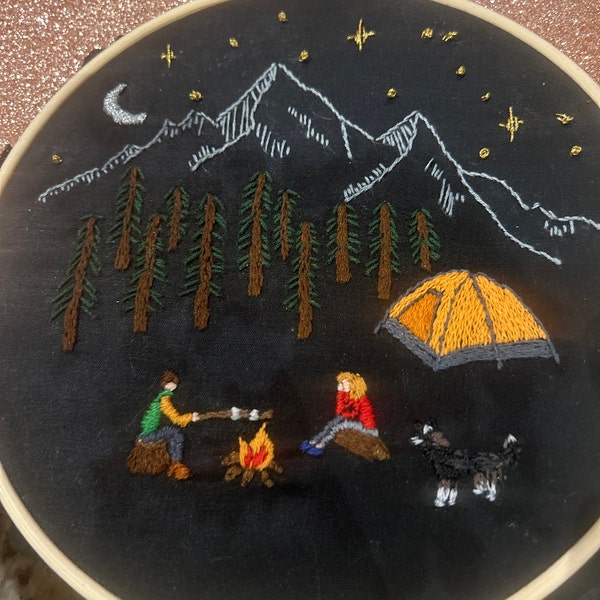 Camping Hand Embroidery Pattern - Camping Trip - PDF - Instant Download ...