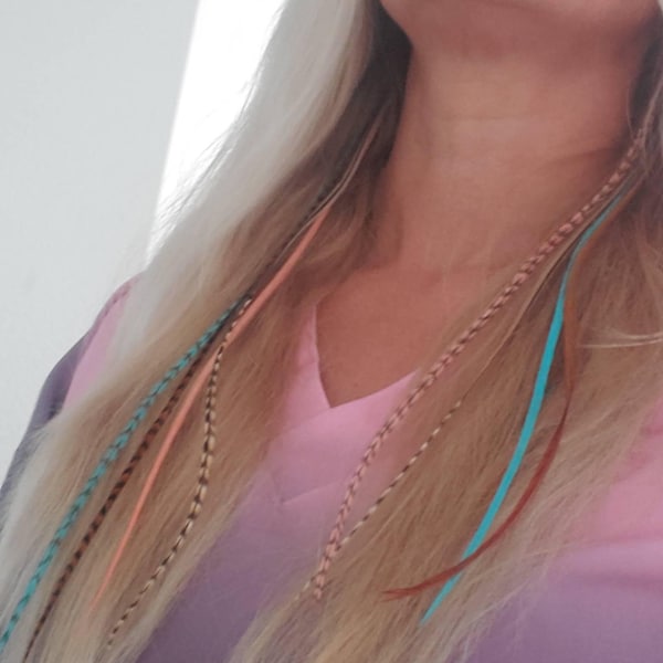 Feather Hair Extension Kit, 6 Real Feathers, Pick Your Length Short to ...