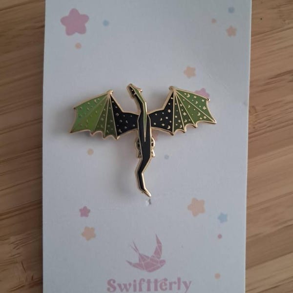 Green and Purple Dragon Enamel Pins - Etsy