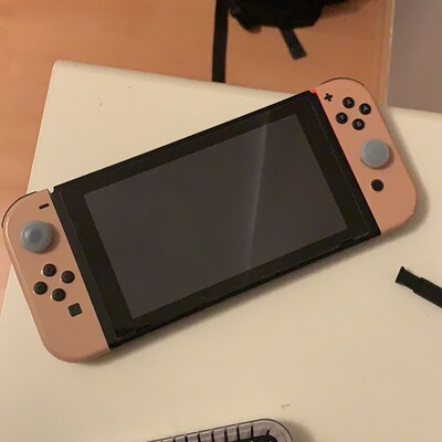 Beige Floral Pattern Nintendo Switch Vinyl Sticker Beige Solid Colors ...