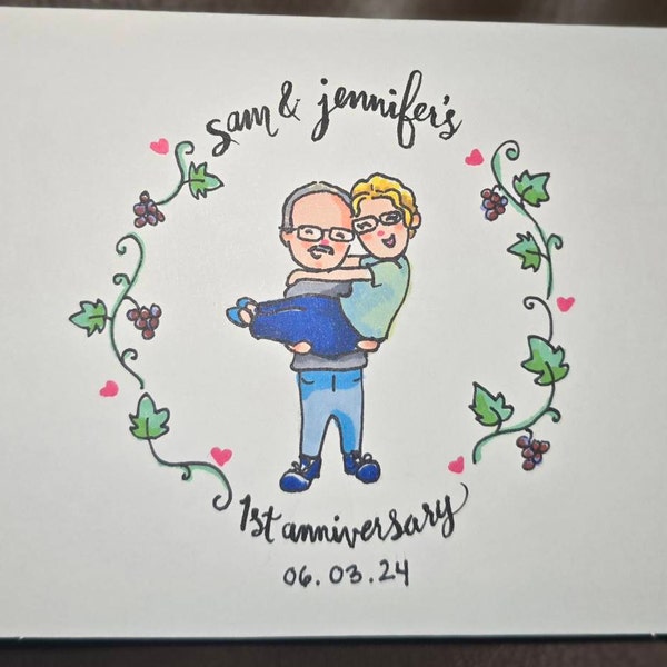 Custom, Hand-drawn Wedding Card - Etsy