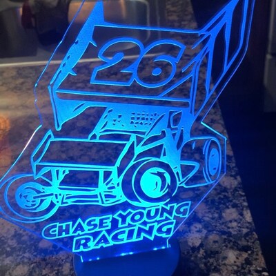 Sprint Racing Car Night Light, Personalized Free, LED Night Lamp, With ...