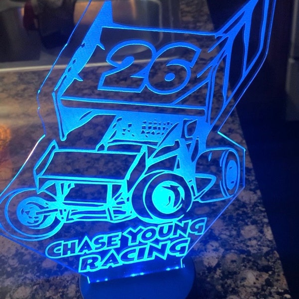 Sprint Racing Car Night Light, Personalized Free, LED Night Lamp, With ...