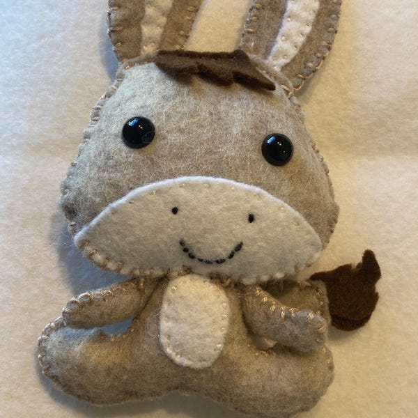Felt Donkey Pattern PDF Tutorial Donkey Sewing Tutorial Farm Animal ...