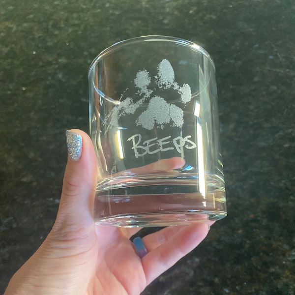 Actual Paw Print, Paw Prints Glass, Beer Glass, Pint Glass, Custom Beer ...