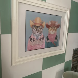 Cowboy Cats Art Print Ginger Cat Cowboys Wall Art Colorful Eclectic ...