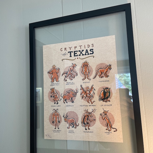 Famous Cryptids of Texas Print - 11" X 14" - Etsy