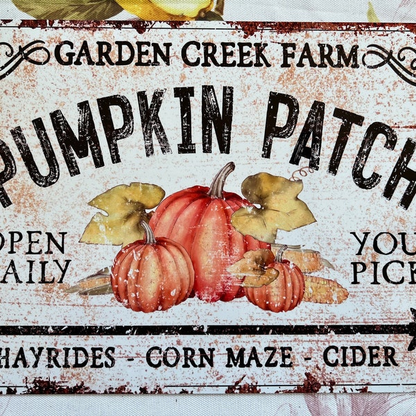 Custom Pumpkin Patch Farm Metal Sign Personalized Name Porch Patio Door ...