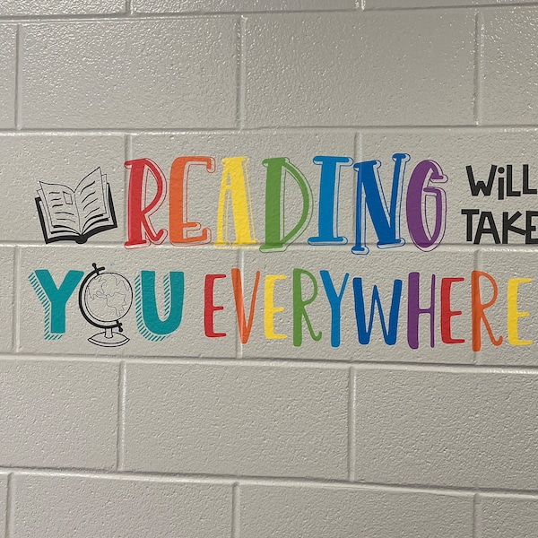 Reading Will Take You Everywhere Wall Decal: Classroom Library Decor - Etsy