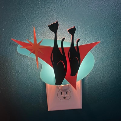 Mid Century Modern Night Light cosmos Design Ambient Lighting Plug in ...