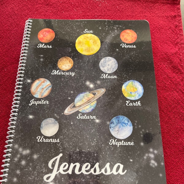 Outer Space Planets Solar System Personalized Notebook Sketchbook ...