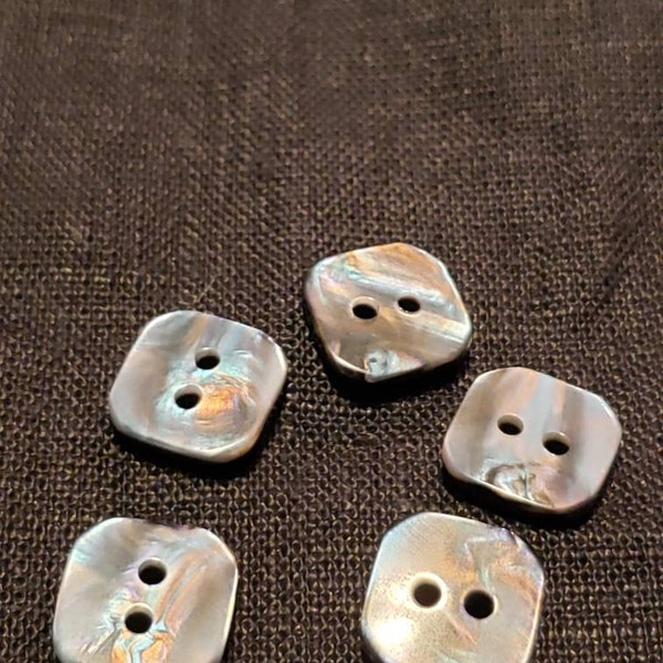 Pearl Tahiti Iridescent Buttons, Square Buttons,lot of 6, 4 Sizes , 2 ...