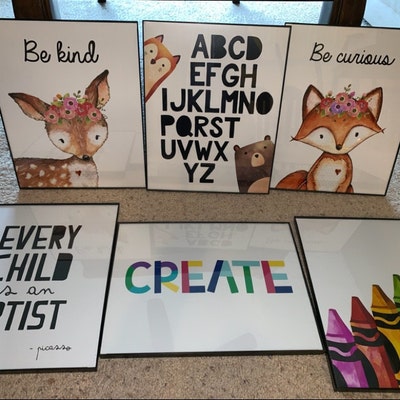 Playroom Wall Decor, SALE Primary Color Art, Playroom Decor, Playroom ...