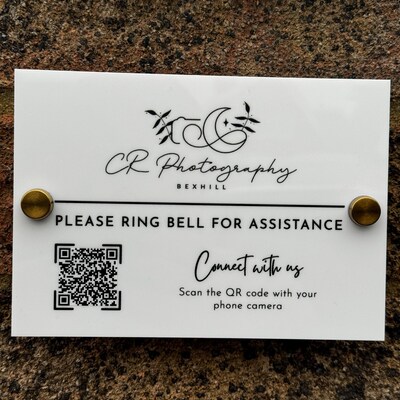 Personalised Wifi Acrylic Sign Small Business, Wifi QR Code Wall Plaque ...