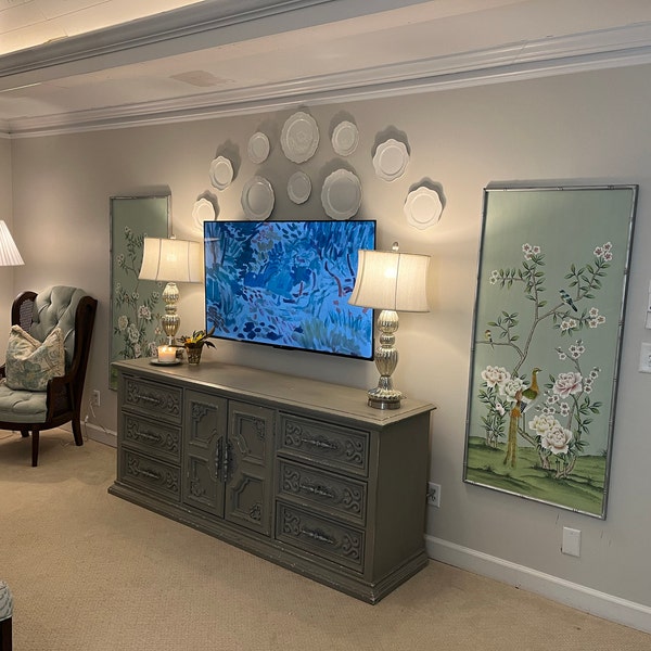 Chinoiserie Handpainte Chinoiserie Wallpapercustom Wallpaper Reserved ...