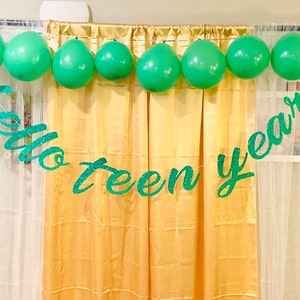 Hello Teen Years, 13th Birthday Party, 13th Birthday Banner, 13 Years ...