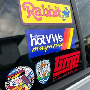 VW Retro Rabbit Sticker Grey and Blue - Etsy