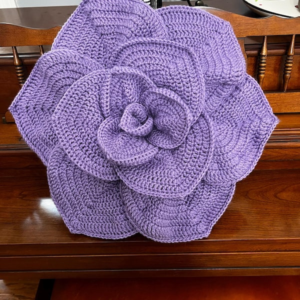 Crochet Rose Cushion Pattern: Photo Tutorial (PDF Pattern) - Etsy