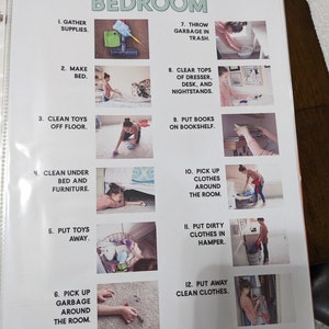 Bathroom Step-by-step Visual Aid Cleaning Chore Guides Cheat Sheet ...