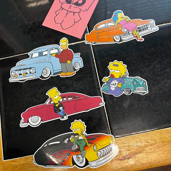 Simpsons Family Sticker Pack- Marge, Bart, Homer, Lisa, Maggie - Etsy