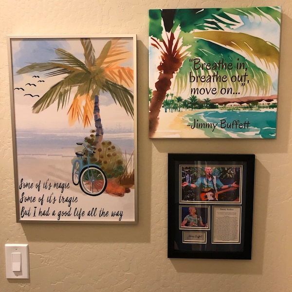 Jimmy Buffett Inspired Canvas, 16x16 Watercolor Canvas Wall Decor ...