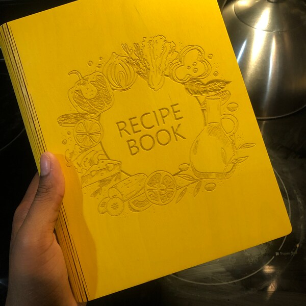 Pink Blank Recipe Book A5 / Colorful Wooden Cookbook for Recipe Storage ...