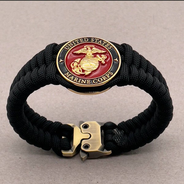 Marine Corps Paracord Bracelet, USMC Gift, Military Gift for Veteran ...