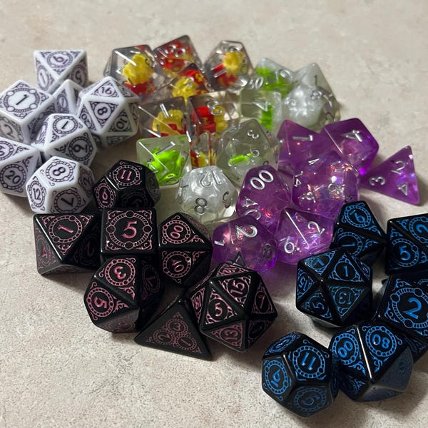 Moonlit Koi Fish Dnd Dice Set for Dungeons and Dragons D20 TTRPG ...