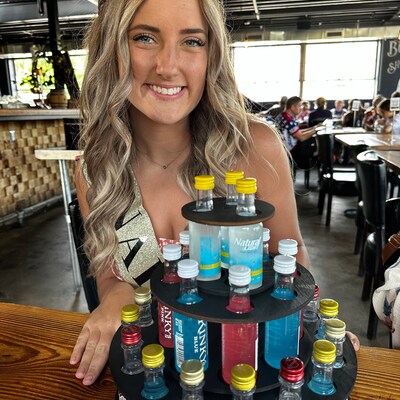 3 Tier Shot Cake, 21st Birthday Gift, Mini Liquor Bottle Stand, Funny ...