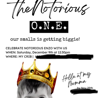 The Big Notorious ONE Ready to Party Birthday Monthly Face Milestone ...