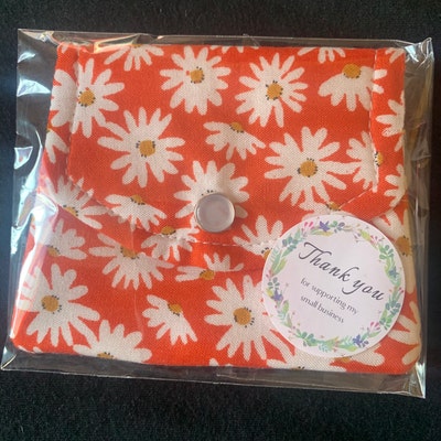 Blue Flowers Mini Wallet Hand Sewn Small Wallet Use for Small Purse ...