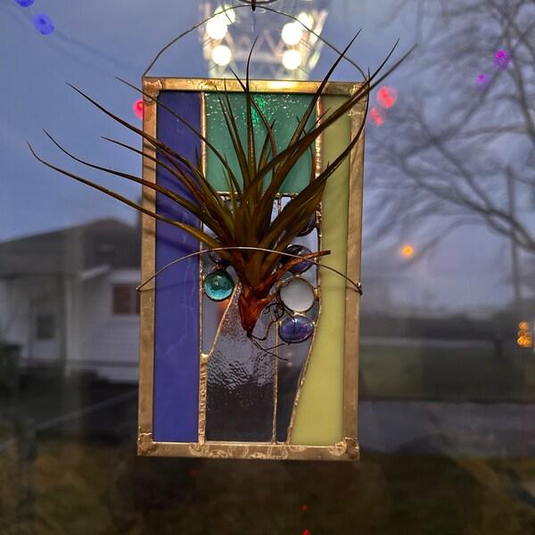 Stained Glass Panel With Shells - Great for Beach House, Coastal ...