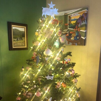 Pig, Christmas Tree Topper, Wreath Decoration, Holiday Decoration, Wall ...