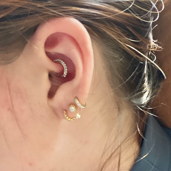 Sun Front Back Earrings • Ear Jacket • Dainty Ear Jacket • Ear Jacket ...