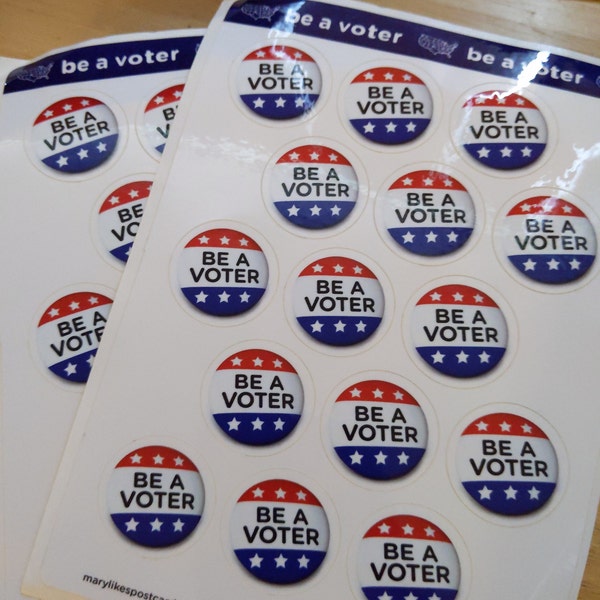 Be A Voter Stickers: Political Scrapbooking, Postcarding - 15/sheet - Etsy