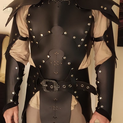 Costume Leather Set Larp Ranger, Pauldrons Gorget Bandolier Bracers ...