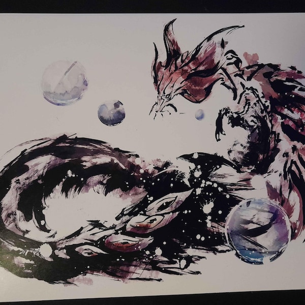 Fanart Print Final Fantasy X Bahamut Ink Fan Art - Etsy UK