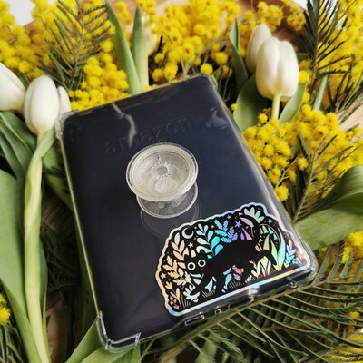 Black Cat Holographic Sticker midnight Stroll Cute Gift for Cat Lover ...