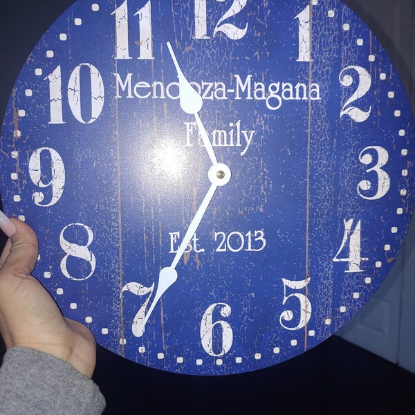 Personalized Blue Clock- Rustic Blue Clock - Etsy