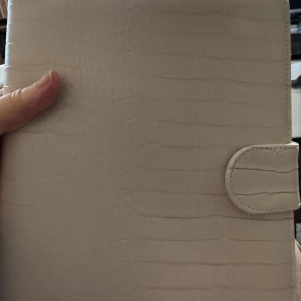 Black A4 Croc Leather Padfolio Cover | PU Vegan Leather Planner ...